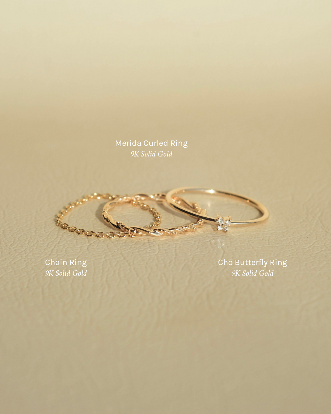 Solid Gold Merida Curled Ring | 9K Solid Gold Ring – S-kin Studio Jewelry