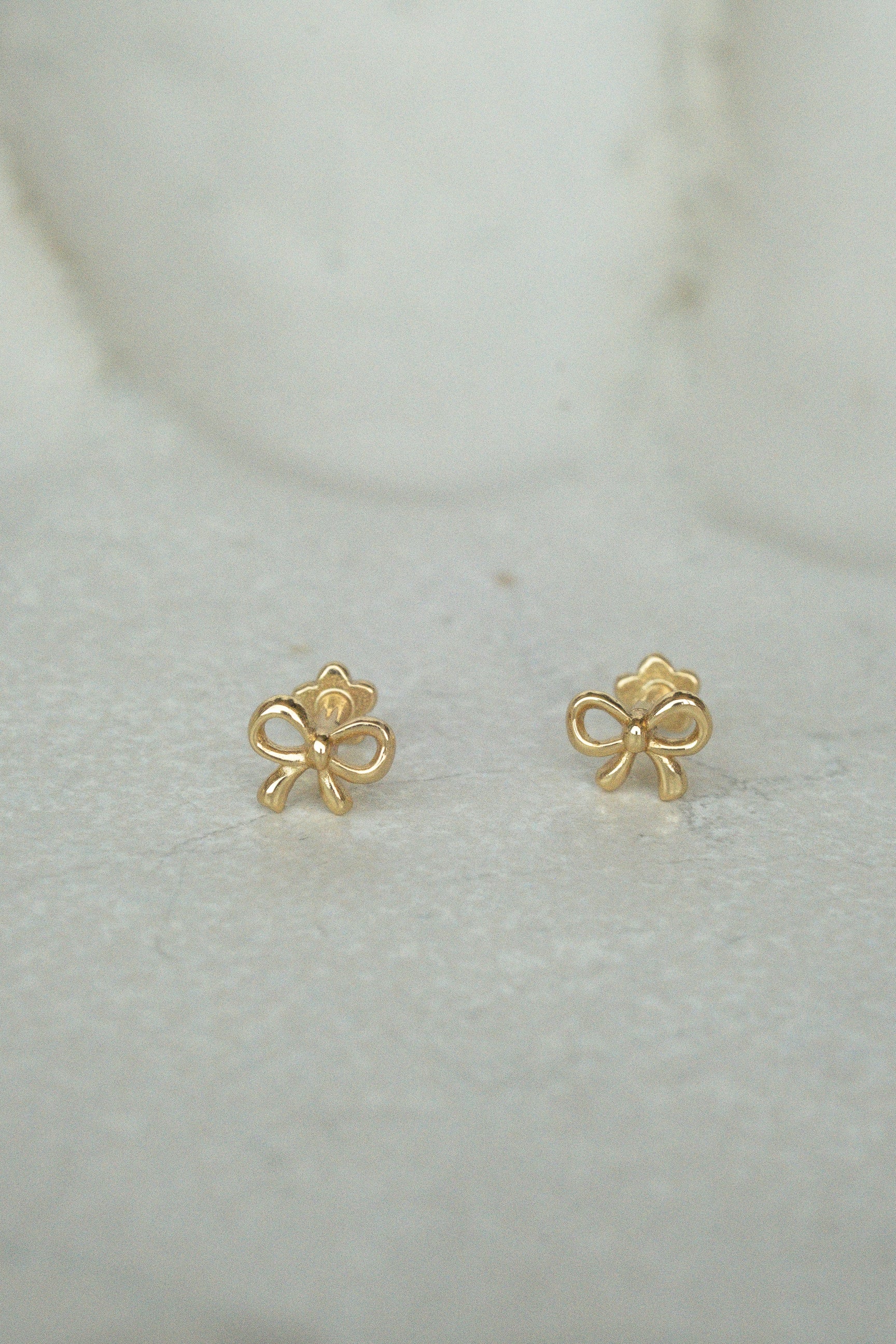 Mini Bow Piercing Stud (18K Gold Filled) | Internally Threaded Earring ...