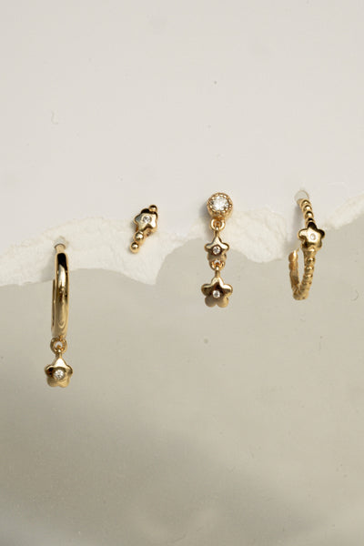 Lucille Flower Earrings Set | Piercings Set | S-kin Studio Jewelry
