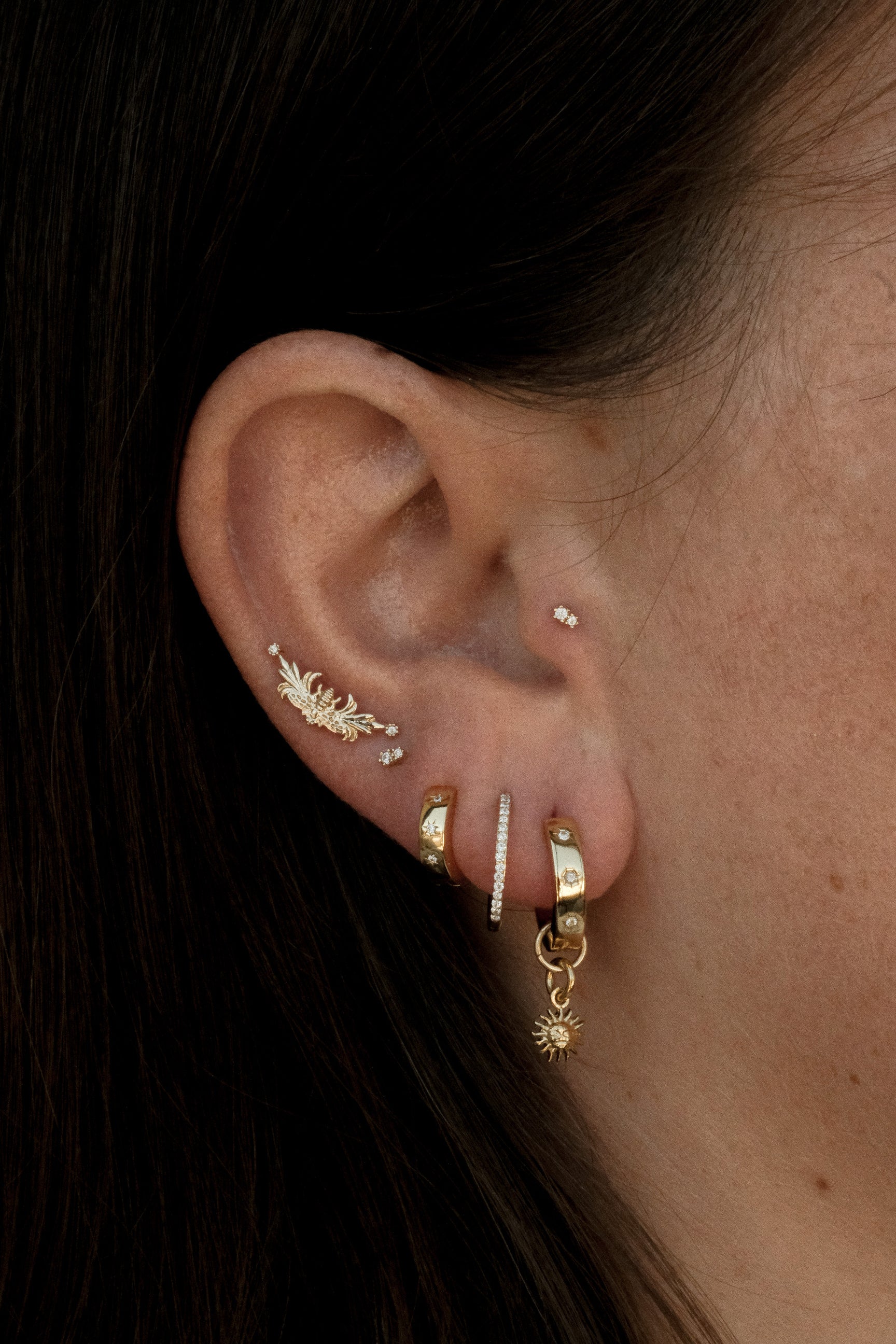 Petite Piercing Stud - 18K Gold Filled | Internally Threaded Earring – S-kin Studio Jewelry