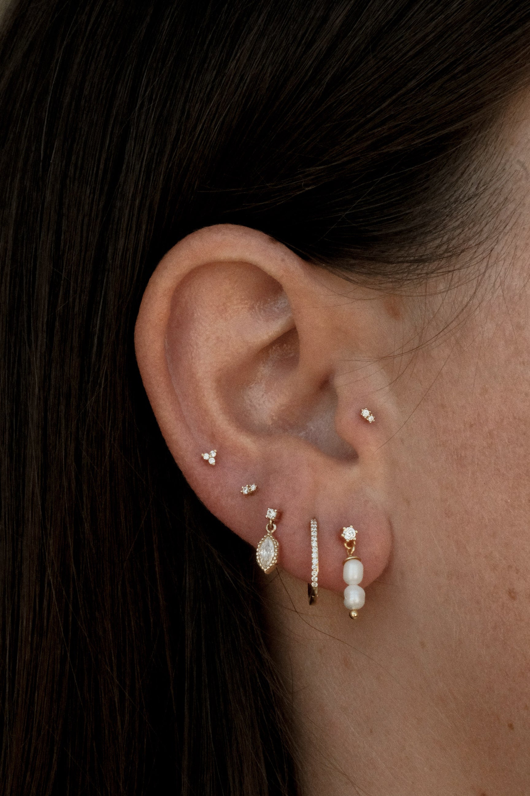 Petite Piercing Stud - 18K Gold Filled | Internally Threaded Earring – S-kin Studio Jewelry