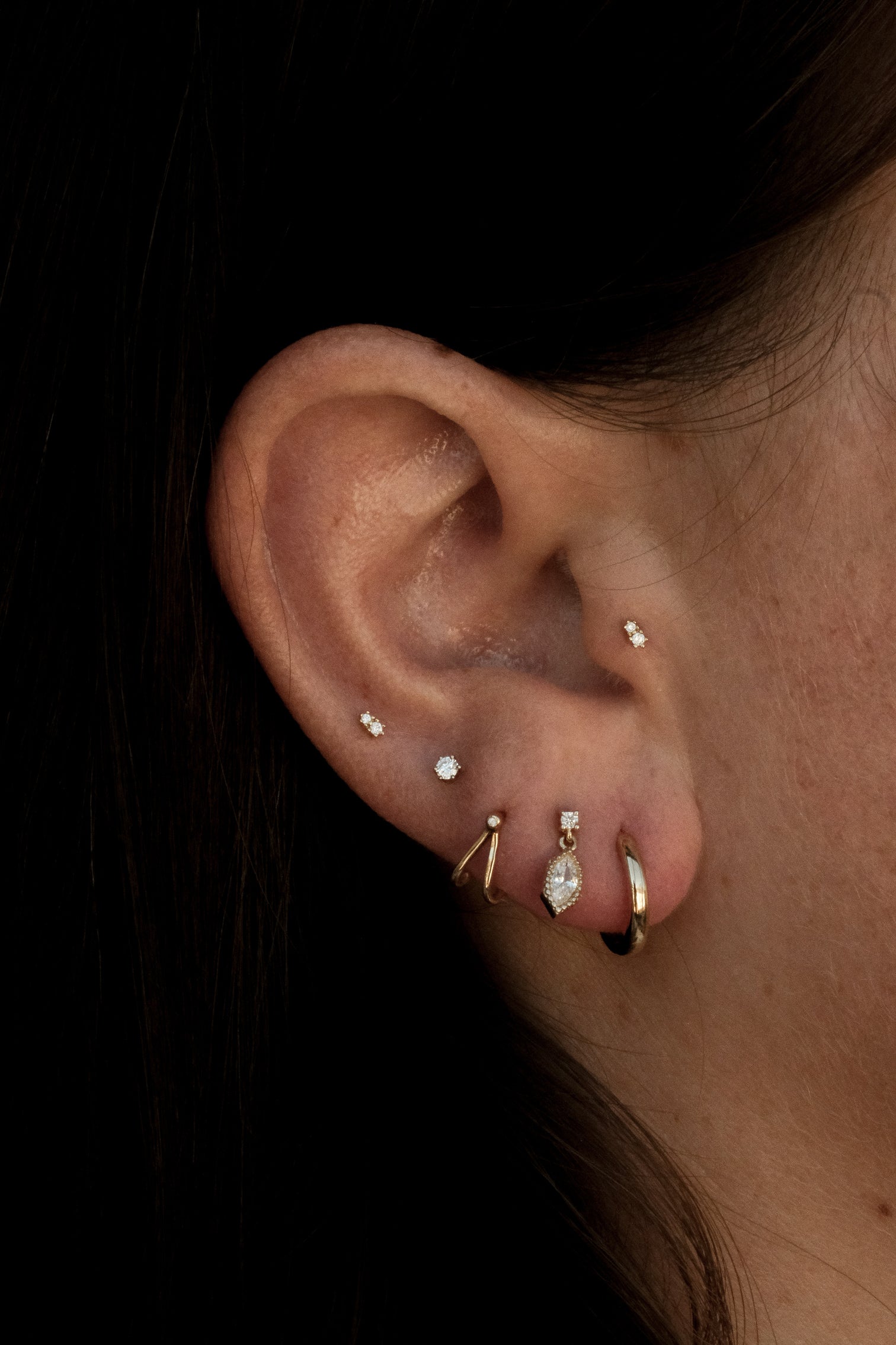 Petite Piercing Stud - 18K Gold Filled | Internally Threaded Earring ...