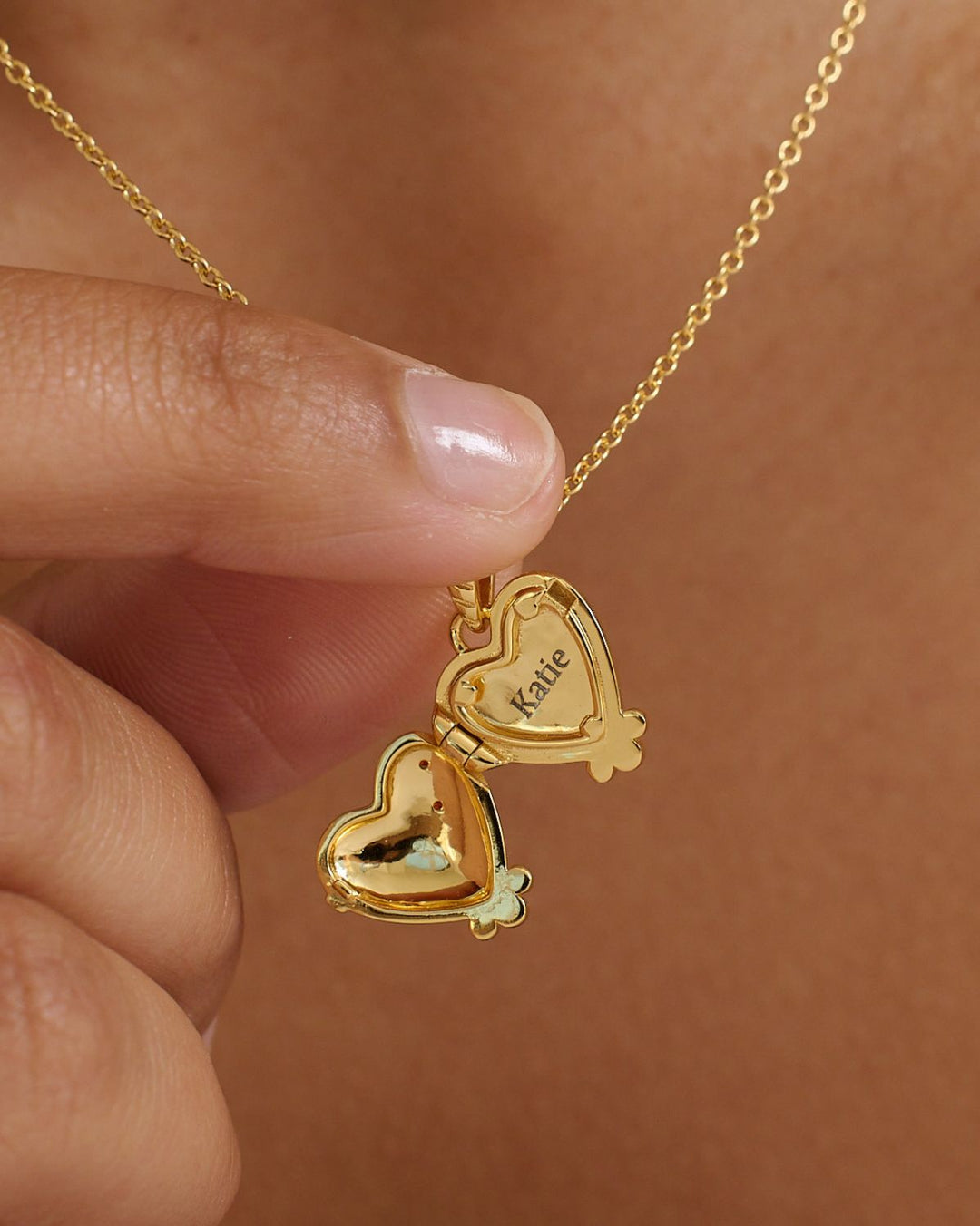 Love Heart Engravable Locket Necklace | Custom Jewelry By S-kin Studio ...