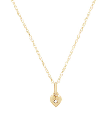 9K Solid Gold Mini Heart Necklace | S-kin Studio Jewelry