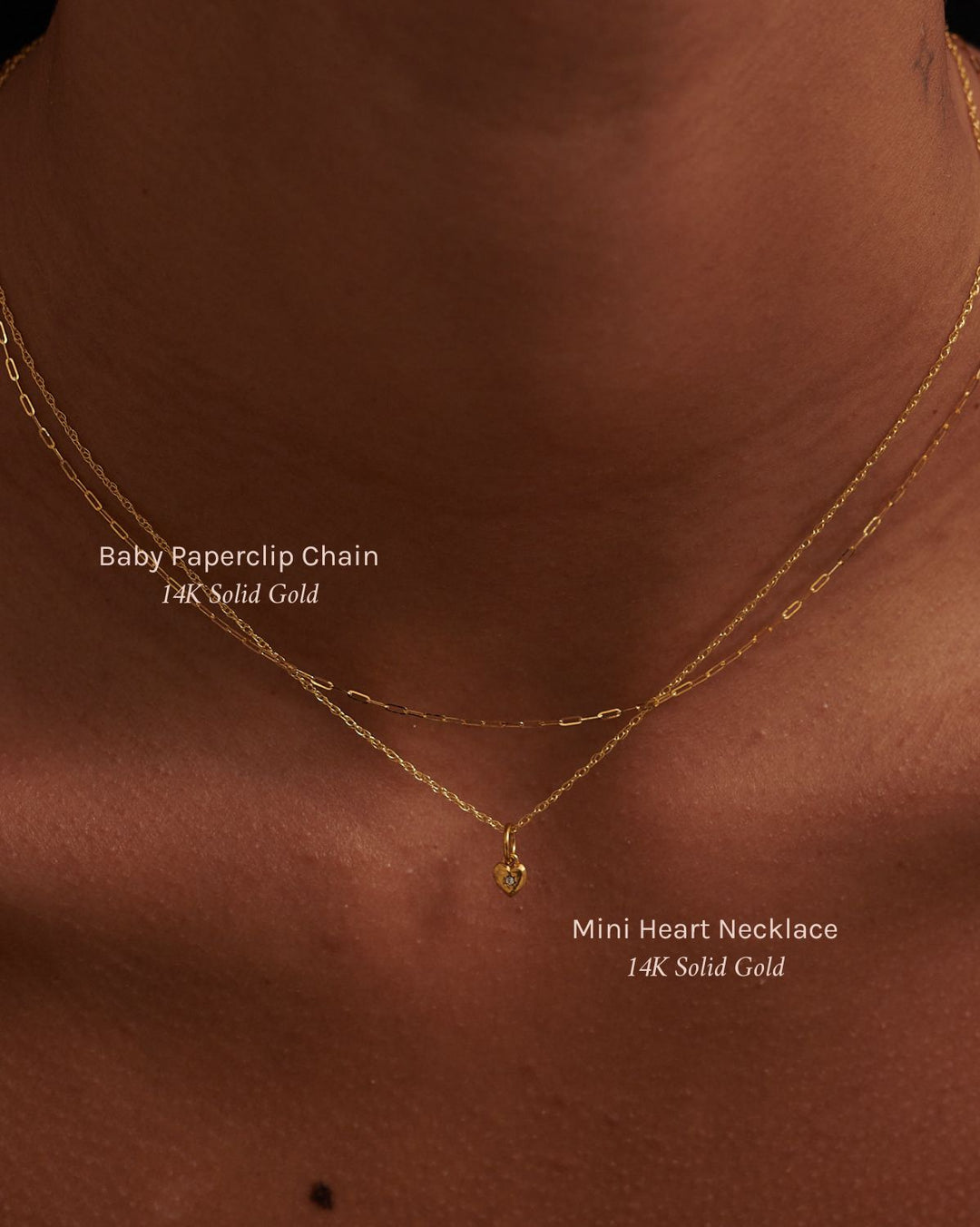 9K Solid Gold Mini Heart Necklace | S-kin Studio Jewelry