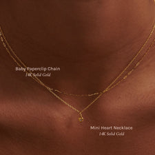 9K Solid Gold Mini Heart Necklace | S-kin Studio Jewelry