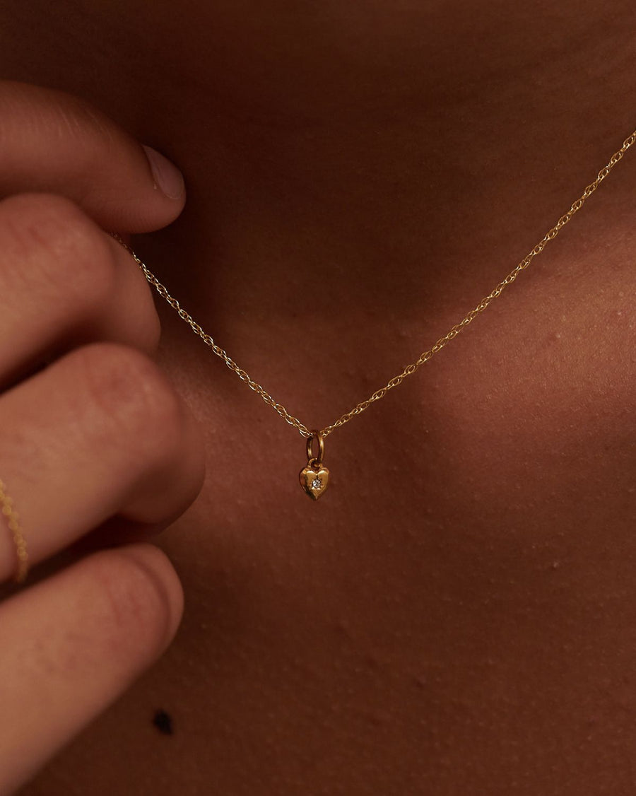 9K Solid Gold Mini Heart Necklace | S-kin Studio Jewelry