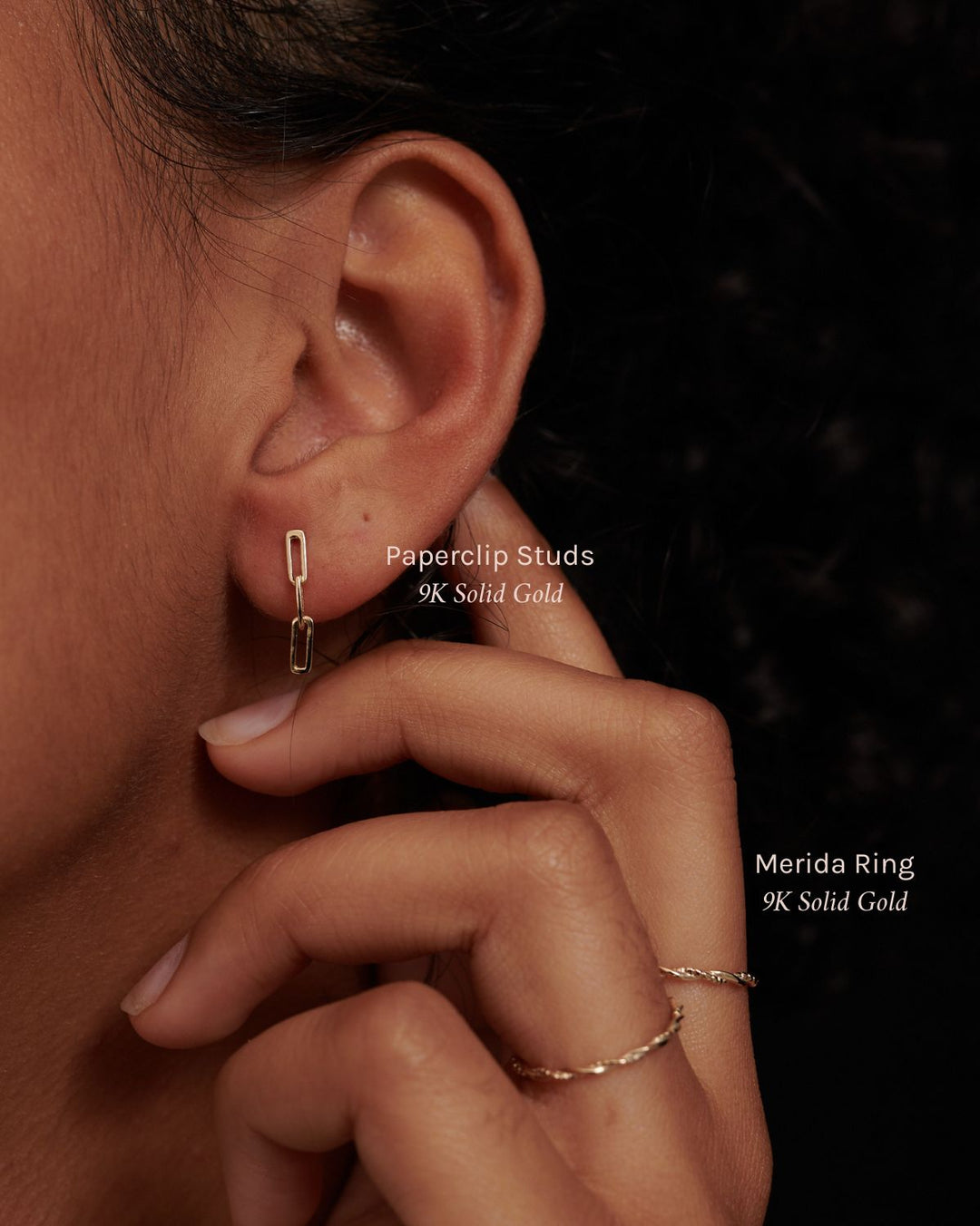Solid Gold Merida Curled Ring | 9K Solid Gold Ring – S-kin Studio Jewelry