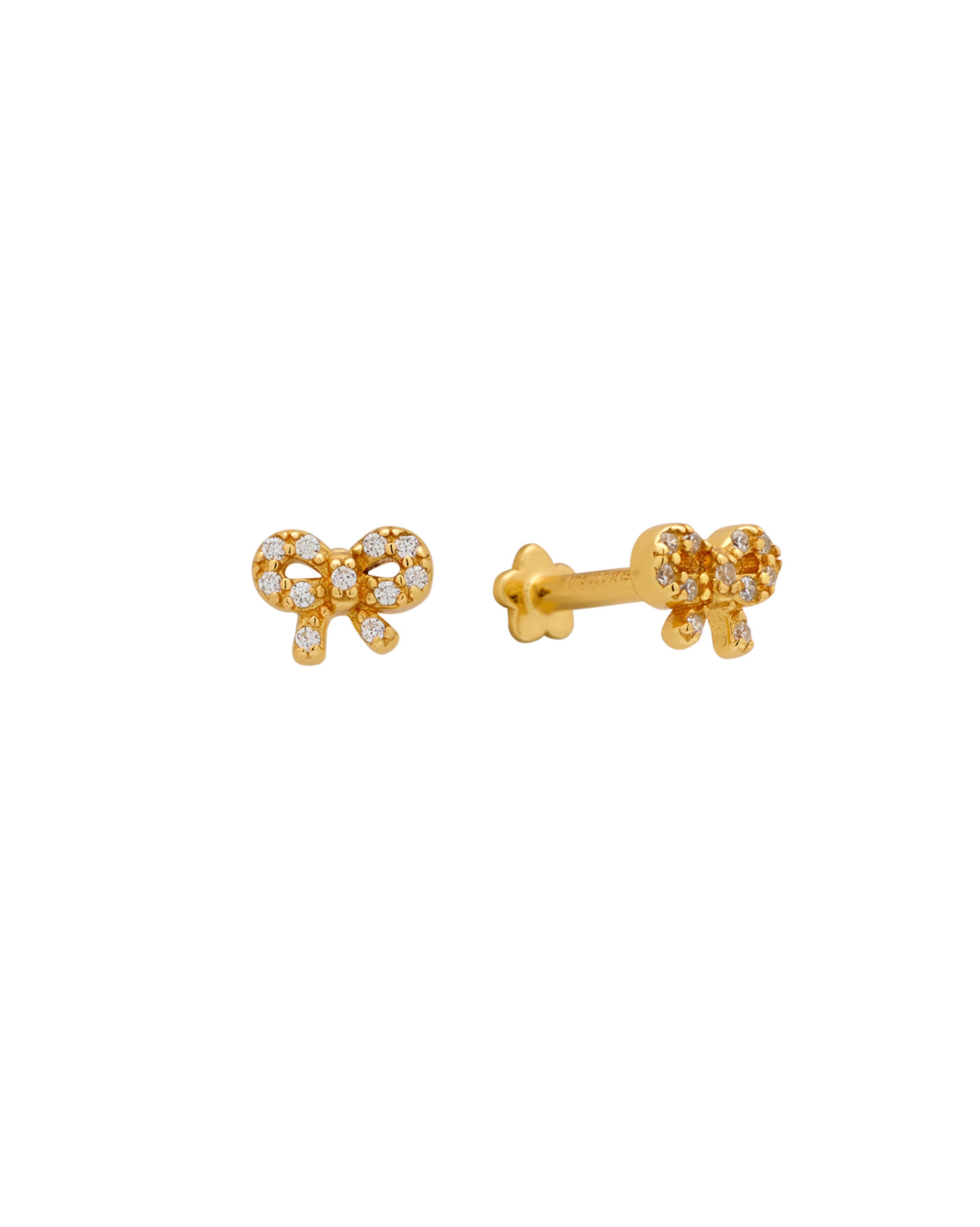 Bow Pave Piercing - Clear CZ | S-kin Studio Jewelry