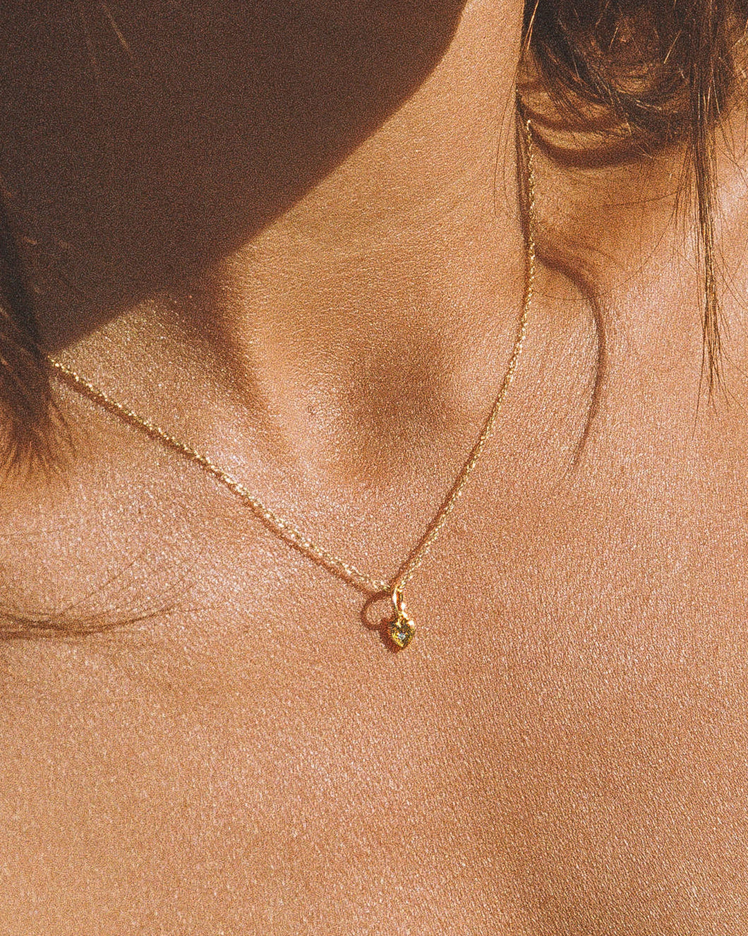 9K Solid Gold Mini Heart Necklace | S-kin Studio Jewelry