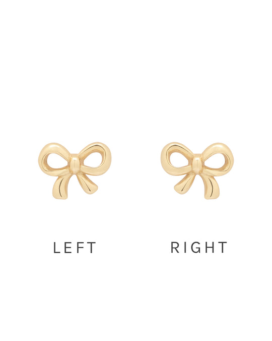 Mini Bow Piercing Stud (18K Gold Filled) | Internally Threaded Earring ...