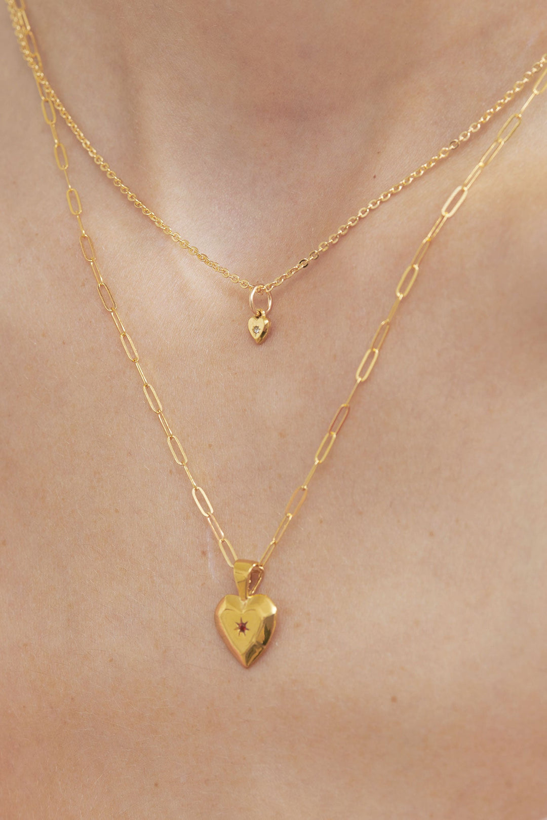 9K Solid Gold Mini Heart Necklace | S-kin Studio Jewelry