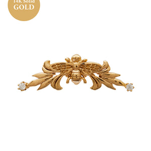 14K Solid Gold Bee Curve Single Stud – S-kin Studio Jewelry