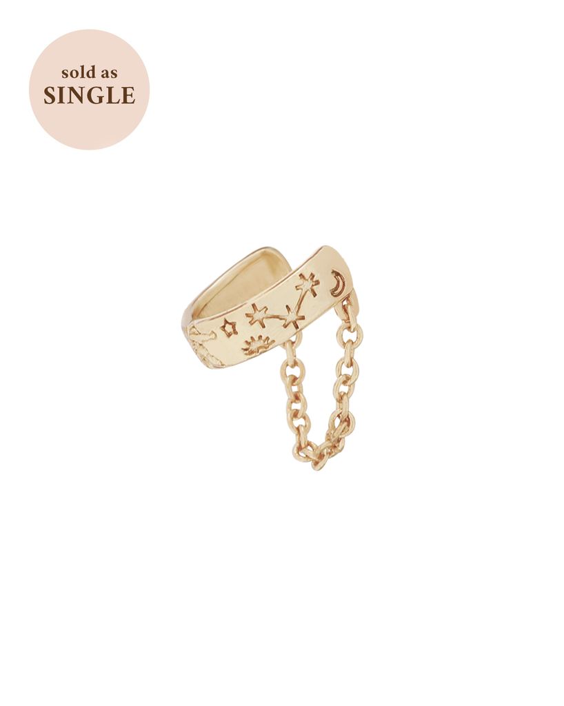 Dante Chain Ear Cuff - 18K Gold Fill | Internally Threaded Earring – S-kin Studio Jewelry
