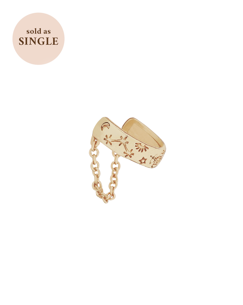 Dante Chain Ear Cuff - 18K Gold Fill | Internally Threaded Earring – S-kin Studio Jewelry