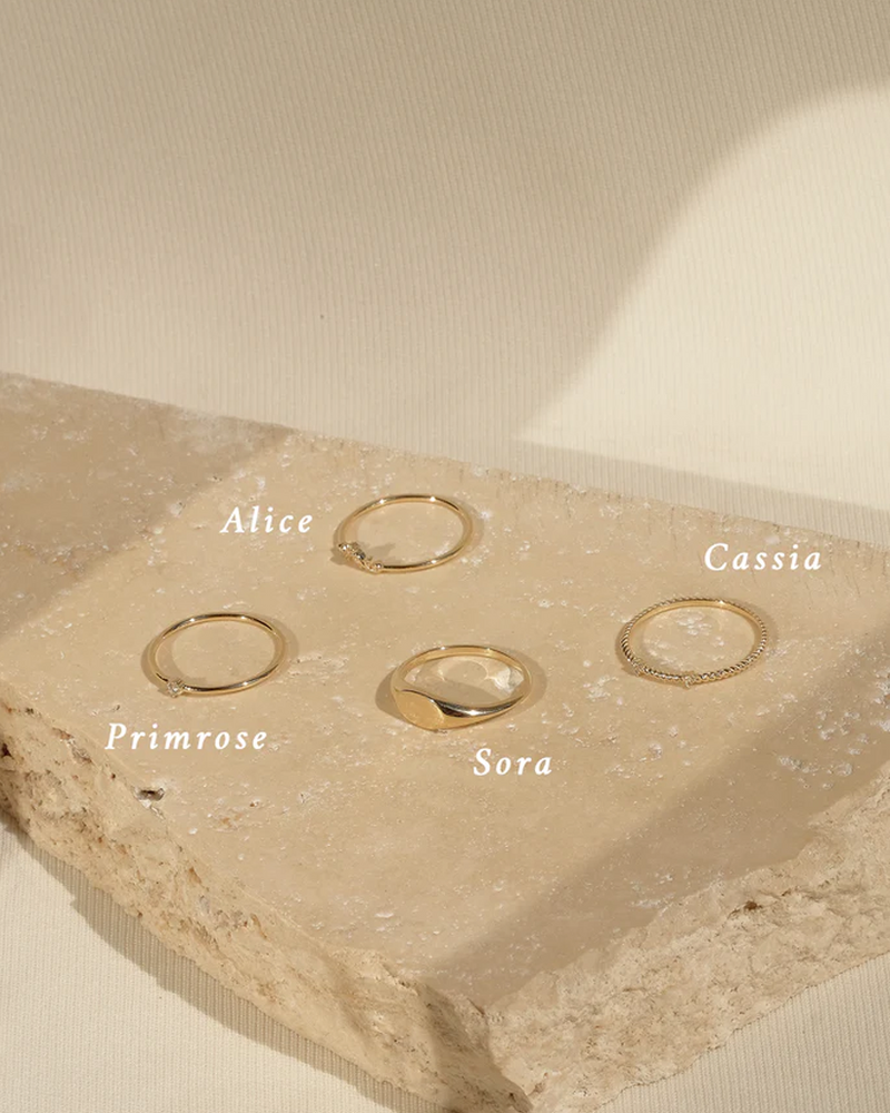 Cassia Solid Gold Stacking Ring | 9K Solid Gold Ring – S-kin Studio Jewelry