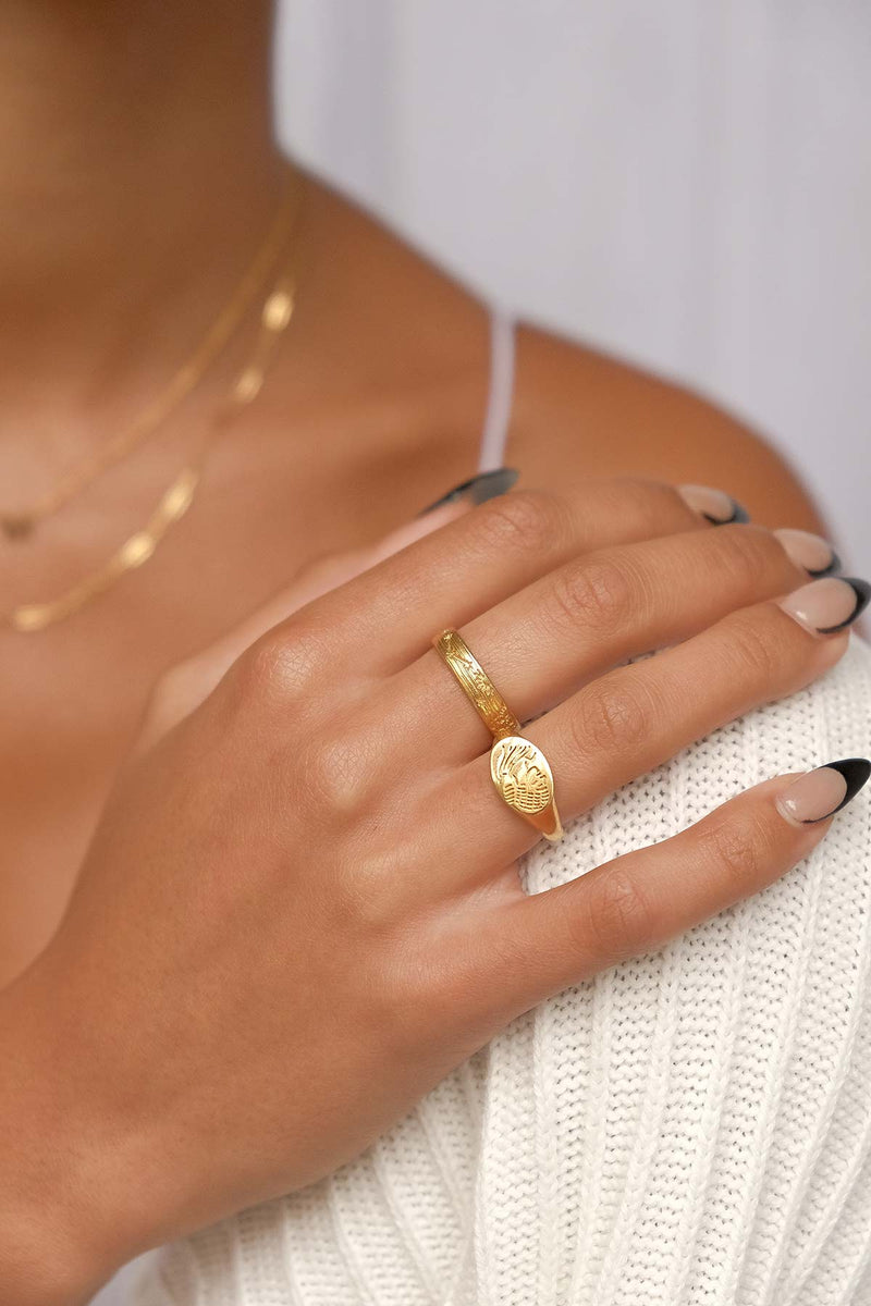 Roma III Signet Ring - Gold Filled – S-kin Studio Jewelry