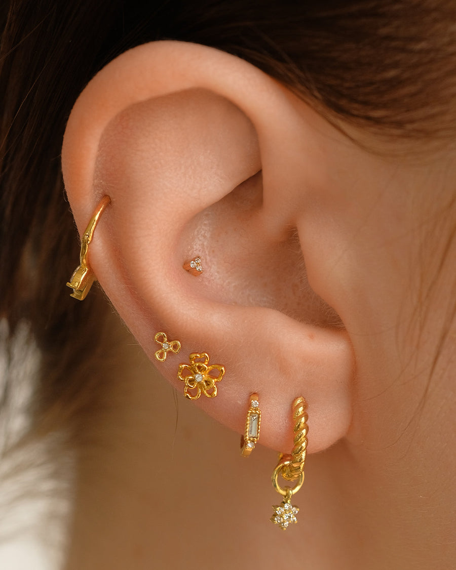 Chihiro Flower Stud - 18K Gold Fill | Internally Threaded Earring – S-kin Studio Jewelry