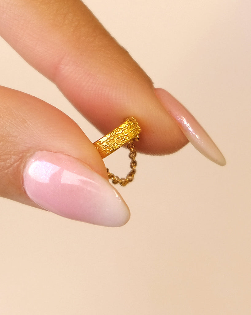 Dante Chain Ear Cuff - 18K Gold Fill | Internally Threaded Earring – S-kin Studio Jewelry