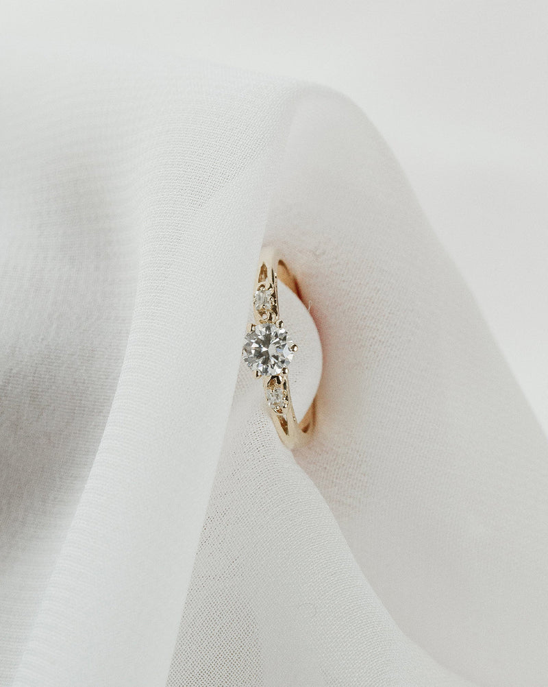 Solid Gold Nightingale Solitaire Ring – S-kin Studio Jewelry