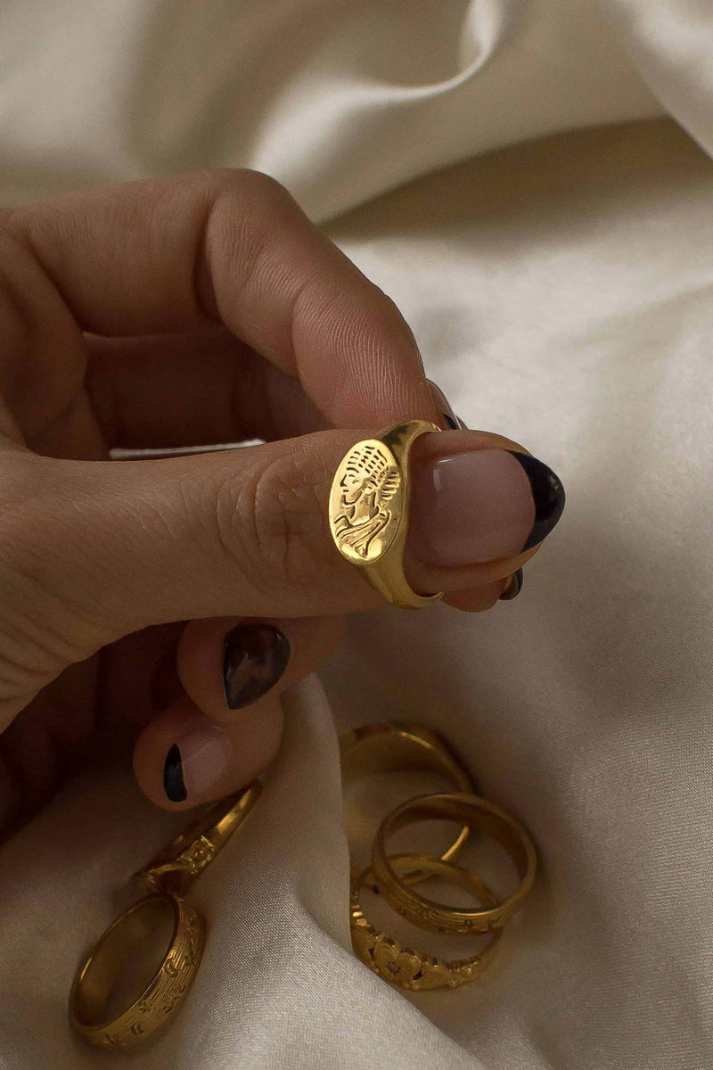 Roma III Signet Ring - Gold Filled – S-kin Studio Jewelry