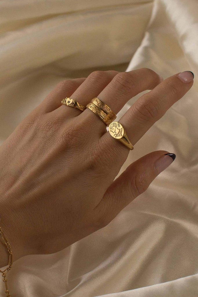 Roma III Signet Ring - Gold Filled – S-kin Studio Jewelry