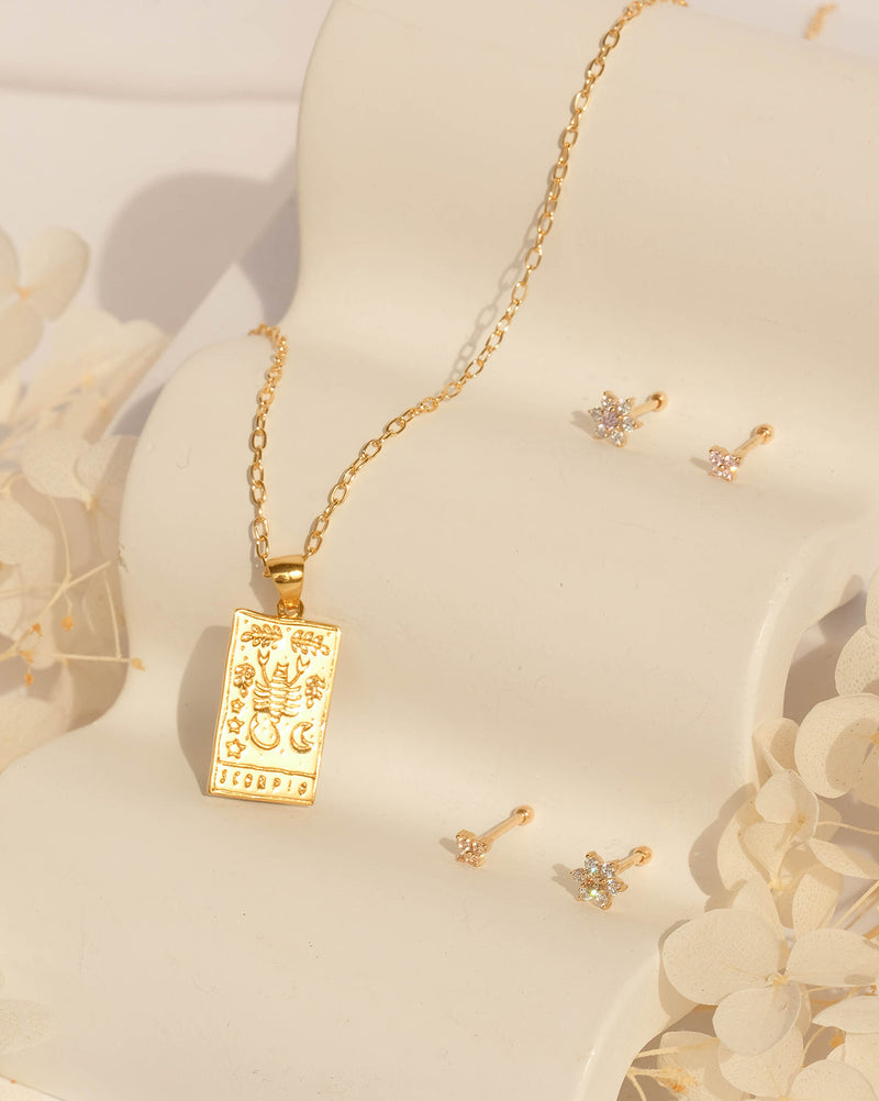 Scorpio Zodiac Necklace in 18K Gold Filled | Minimal Gold Jewelry – S-kin Studio Jewelry